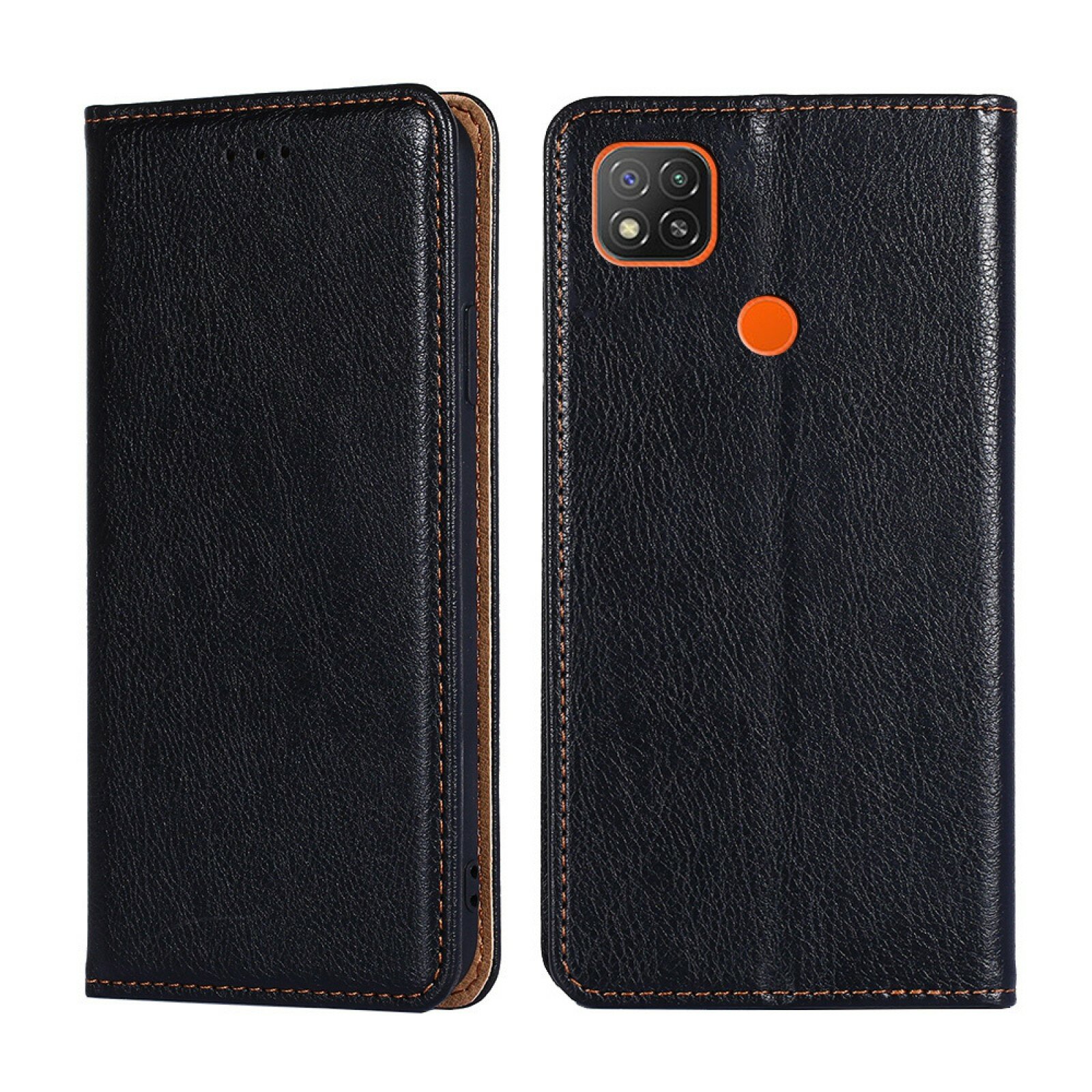 Чехол-книжка MyPads для Xiaomi Redmi 9C / 9C NFC / 10A черный из искусственной кожи