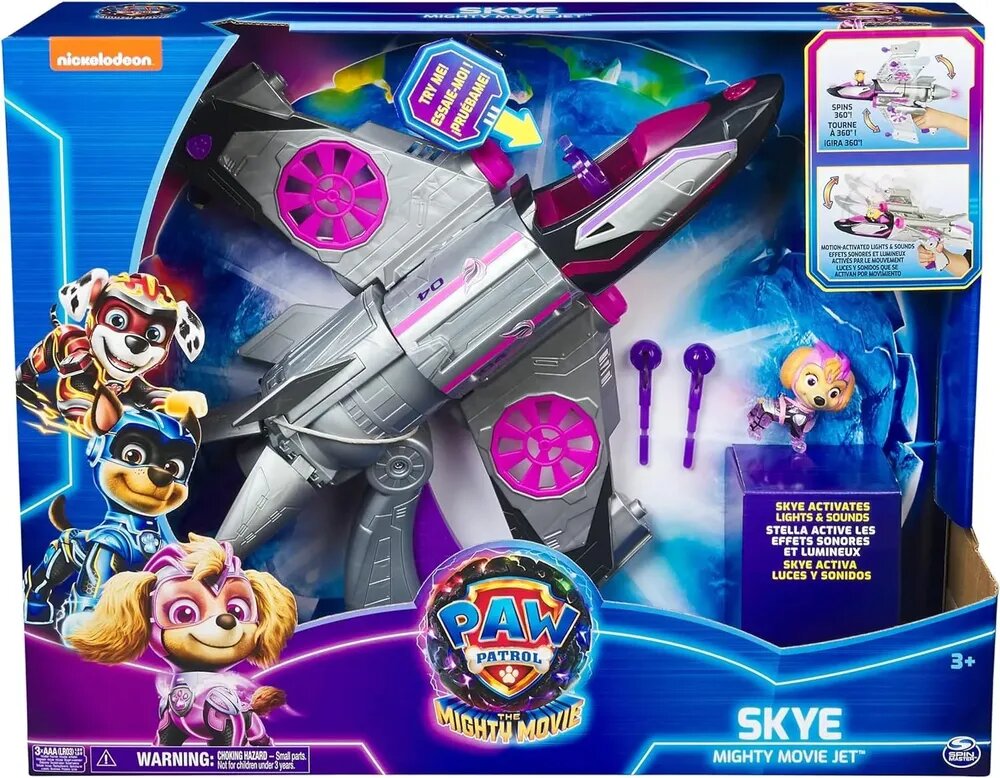 Щенячий Патруль, набор Скай на крутящимся самолёте, Skye Mighty Movie Jet