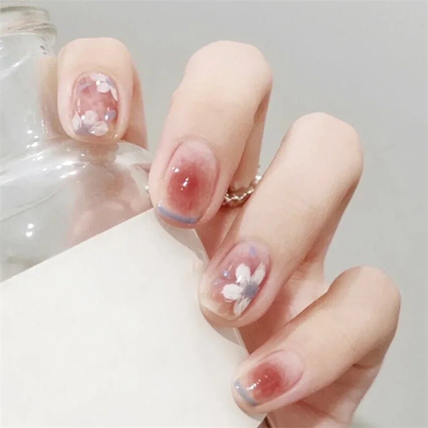 Французские накладные ногти акрил 24 шт. PDJ057-Fake nails