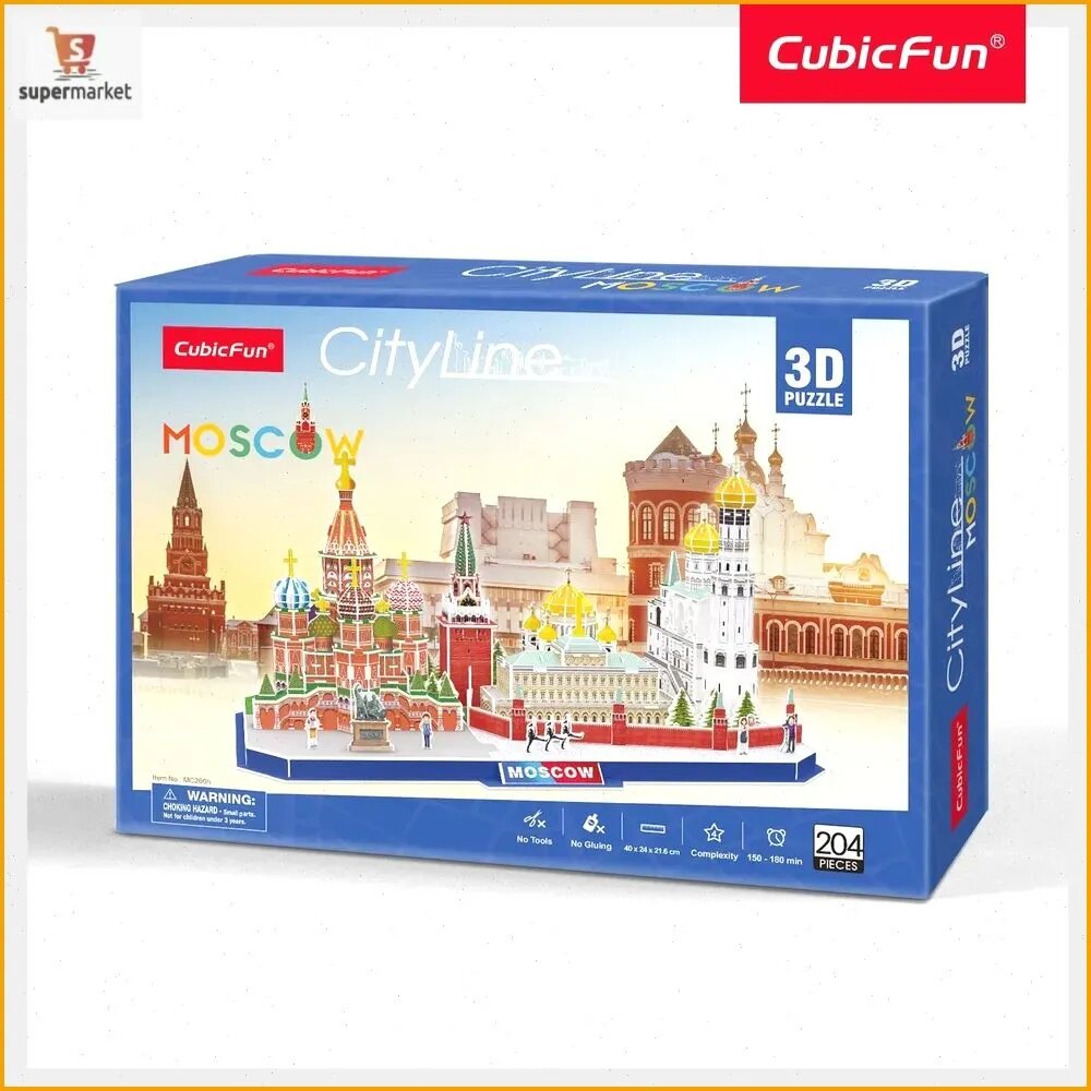 Пазл 3D CubicFun Москва CityLine 204 детали из бумаги и пенополистирола