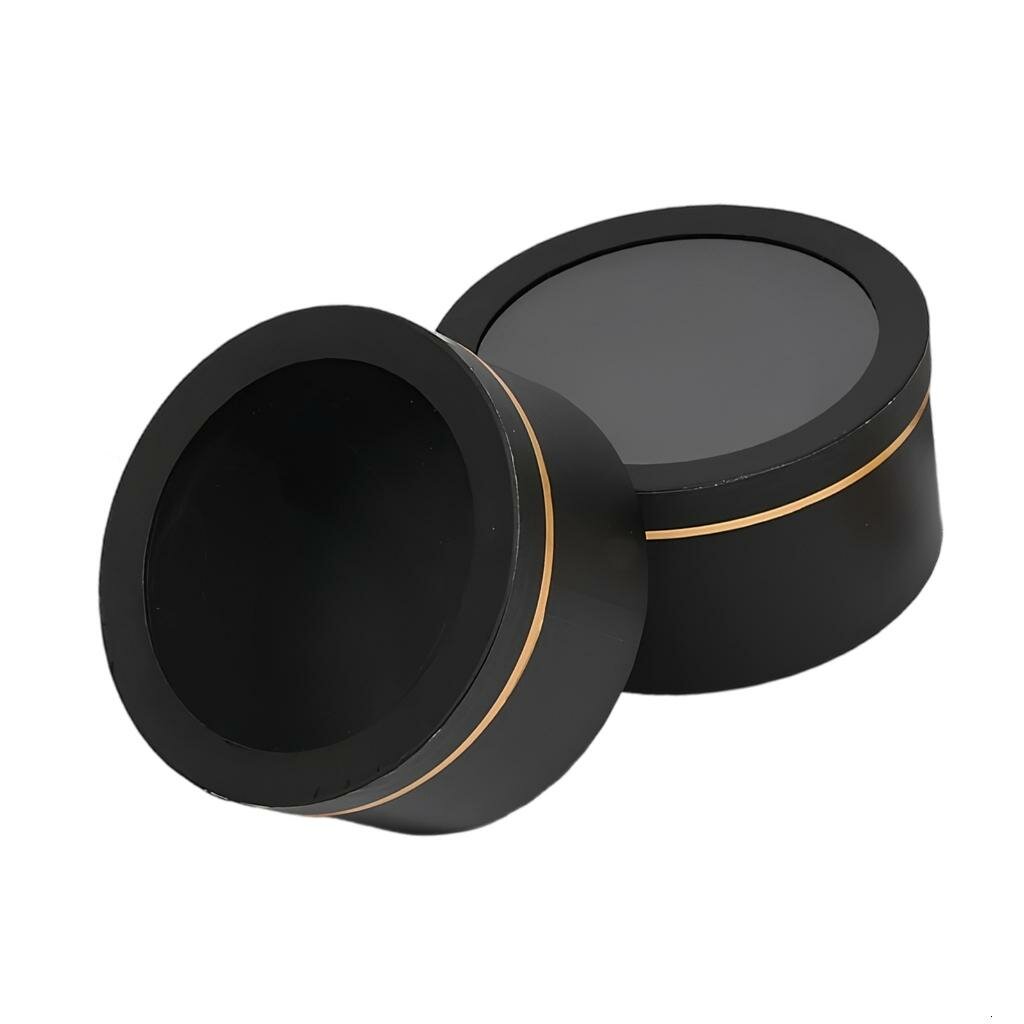 Прозрачные круглые коробки для цветов, фруктов и угощений, Черный