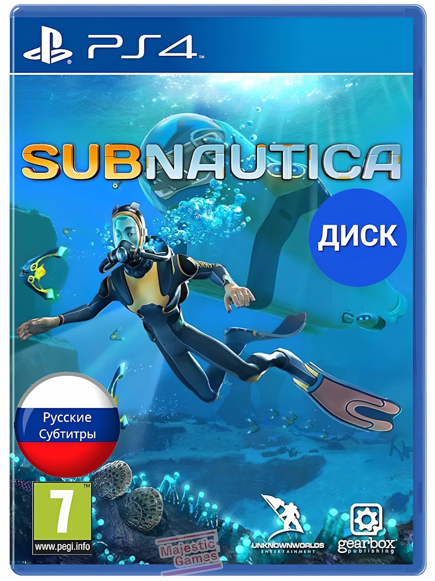 Игра Subnautica (Диск, PS4, PS5, приключения, Русские субтитры)