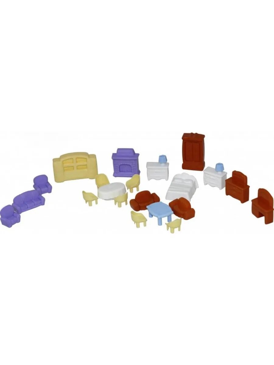 Набор мебели для кукол №5 (21 элемент) (в пакете)