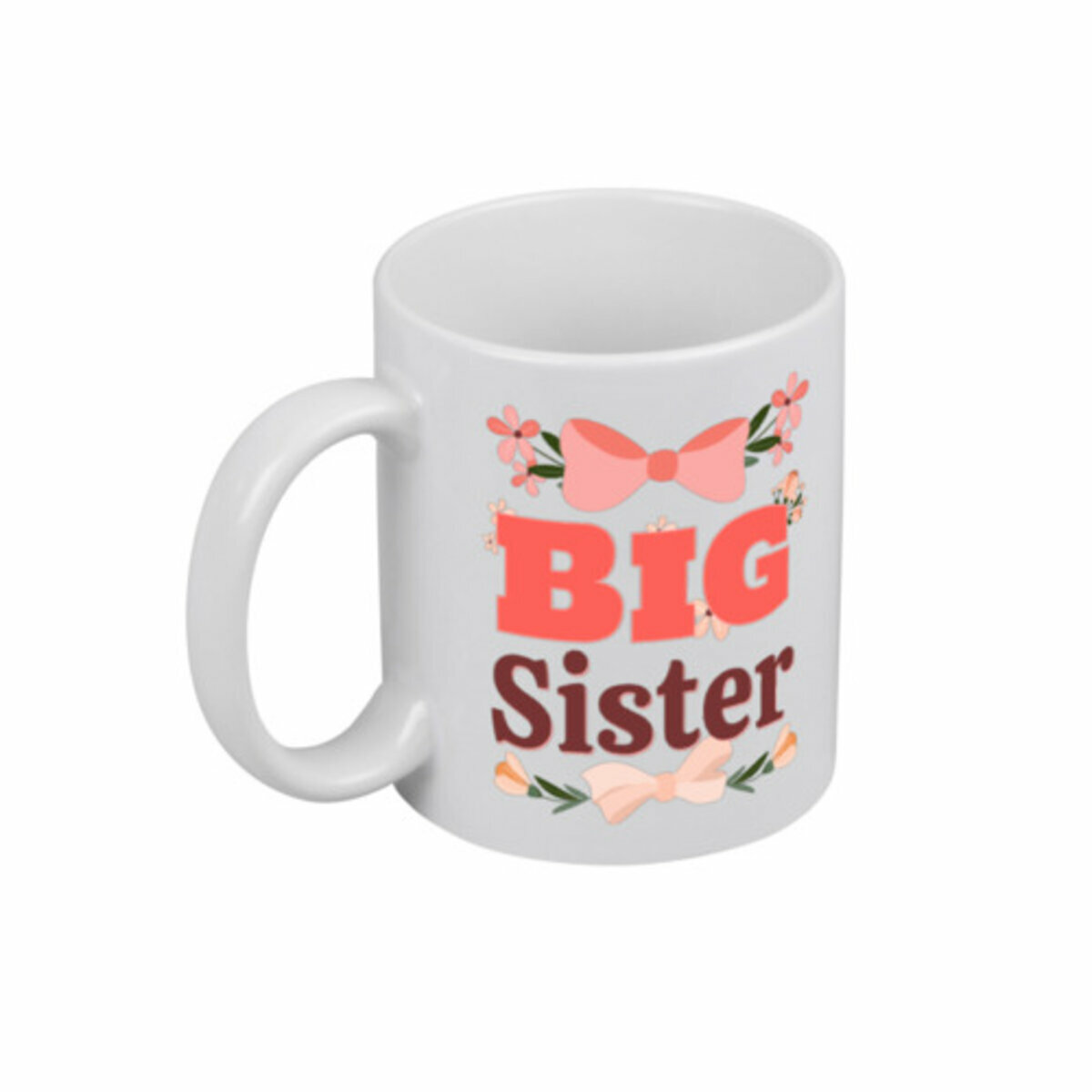 Кружка «Big sister, сестра, цветы» (белый)