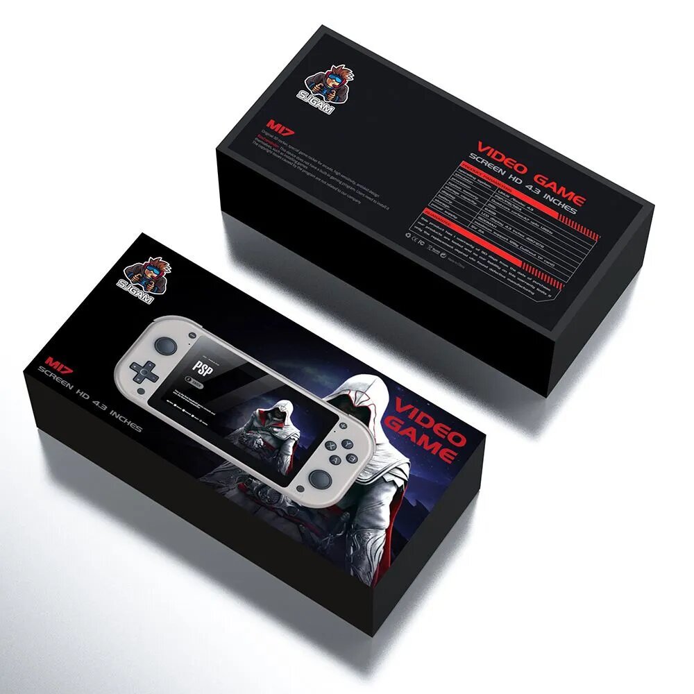 Портативная ретро-консоль M17 с 20,000+ игр - 4.3-дюймовый экран, эмуляция PSP