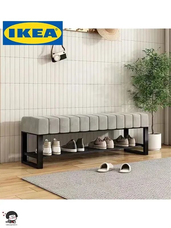 IKEA Банкетка для прихожей, Капвелюр, 80х32х45 см, серая