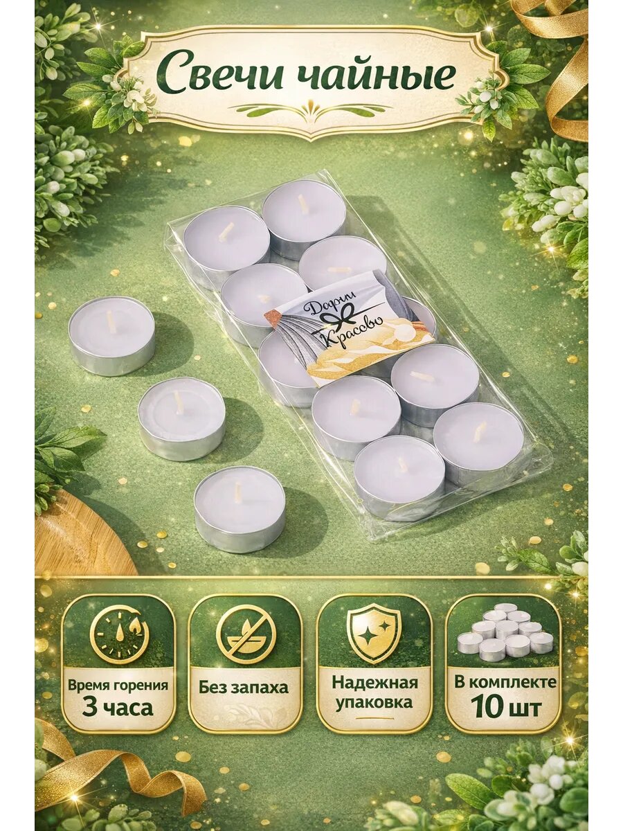 Свечи чайные без запаха набор 100 шт