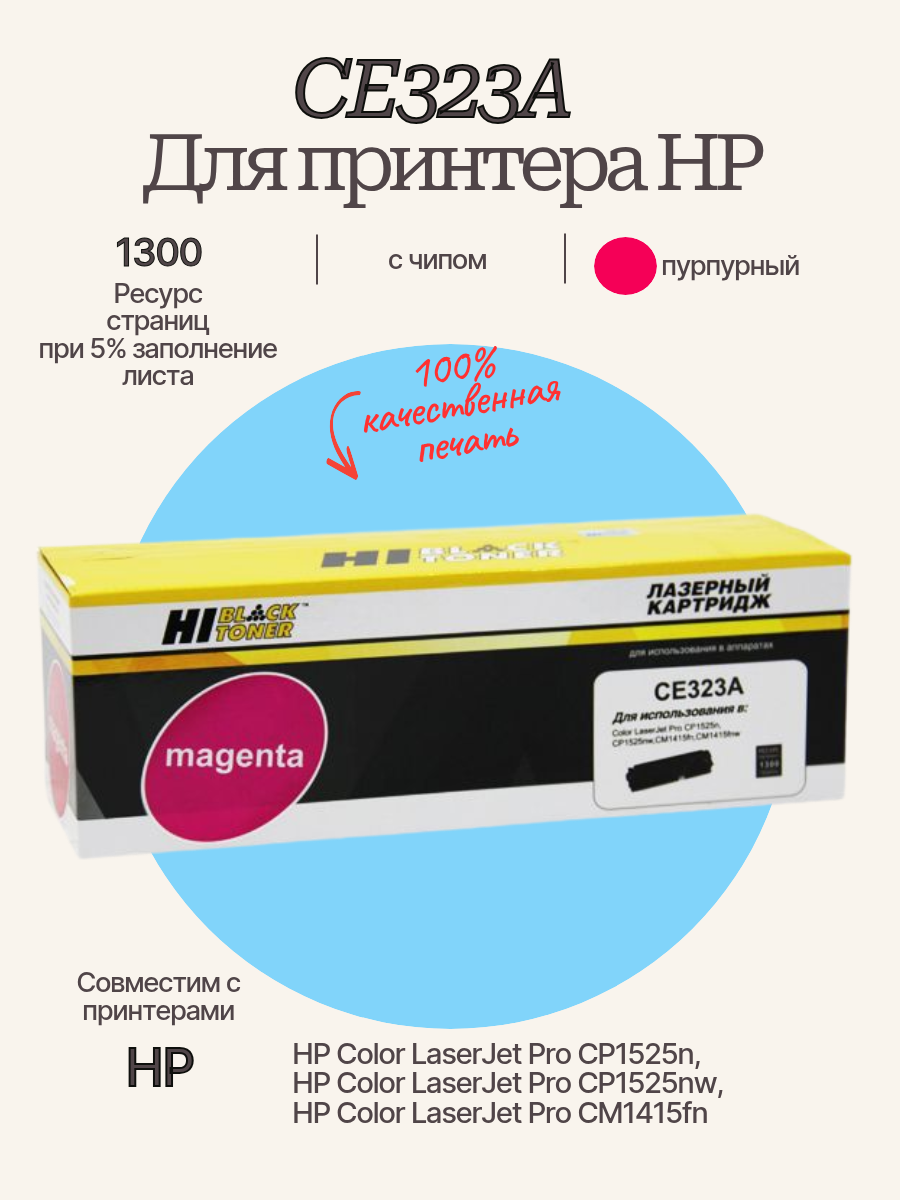 Картридж Hi-Black (HB-CE323A) для HP
