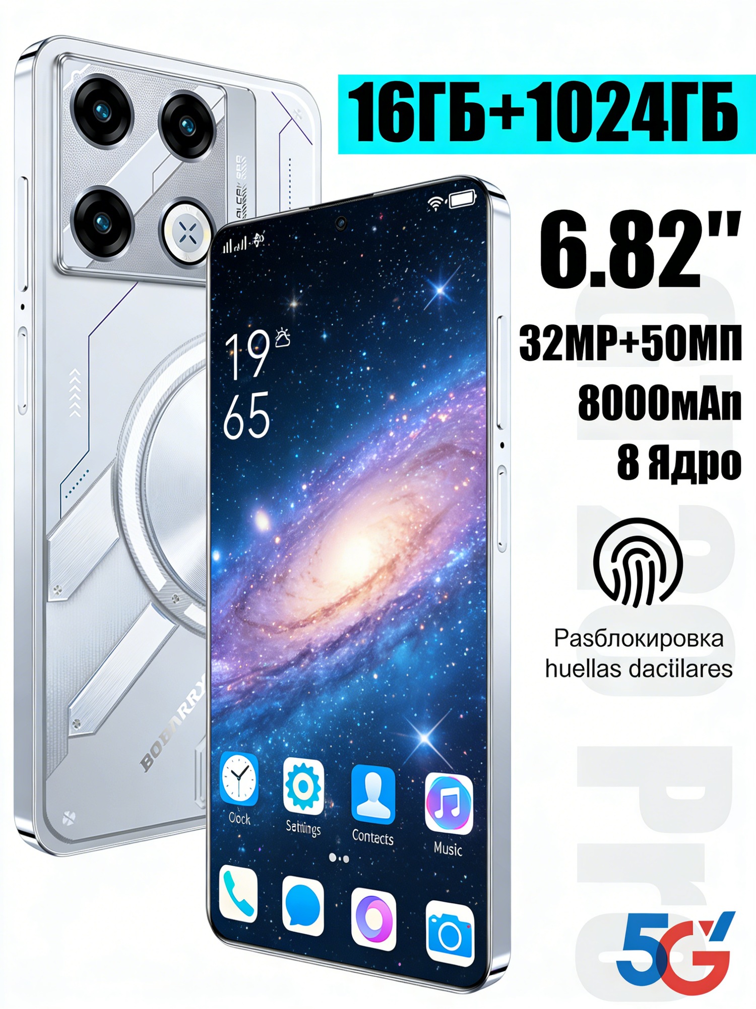 Смартфон GT20 Pro 5G Большой дисплей, быстрая зарядка, гарантия, игровой телефон NFC Snapdragon 8 Gen 3 6,82 дюйма 5G *9