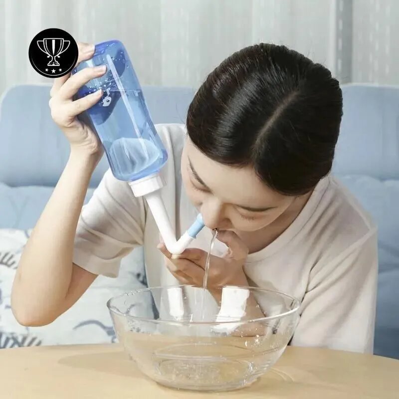 GM Устройство ирригатор с 2 насадками для промывания полости носа для малышей, детей и взрослых