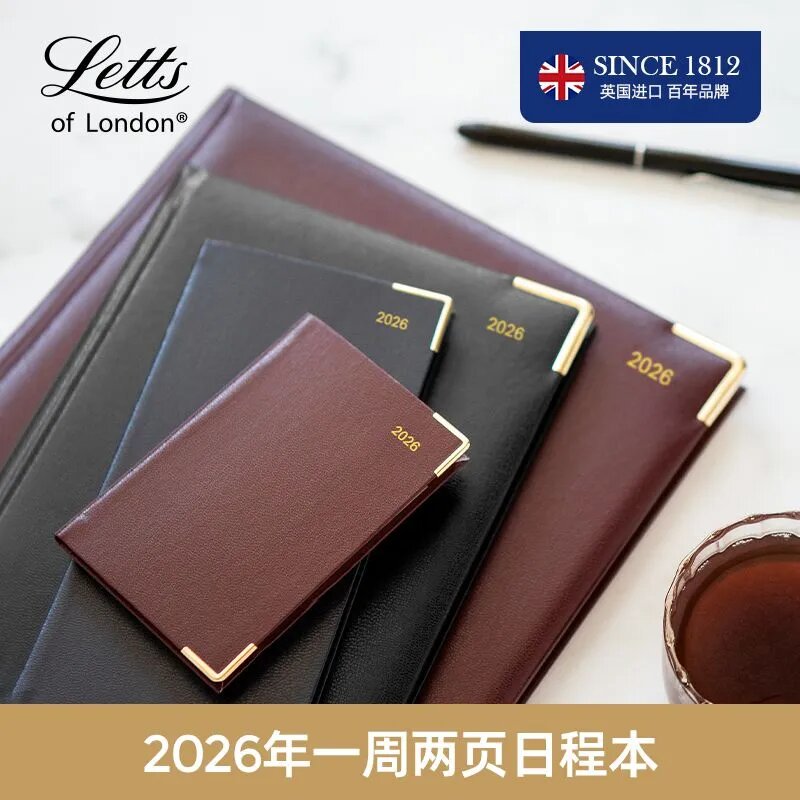 Ежедневник Letts of London Классическая серия A7 на 2026 год, еженедельник, искусственная кожа, красный цвет, 137 страниц — фото 1