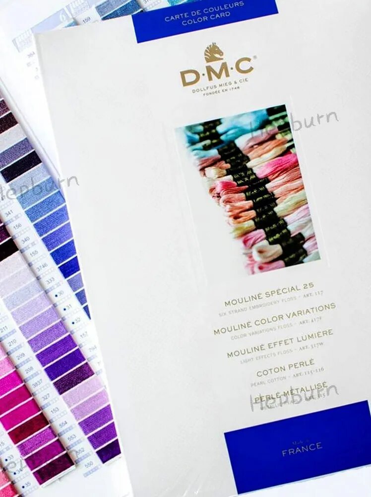 DMC Мулине для вышивания нитки - Обновленная карта цветов мулине DMC! 500 оттенков, хлопок, для рукоделия, шитья