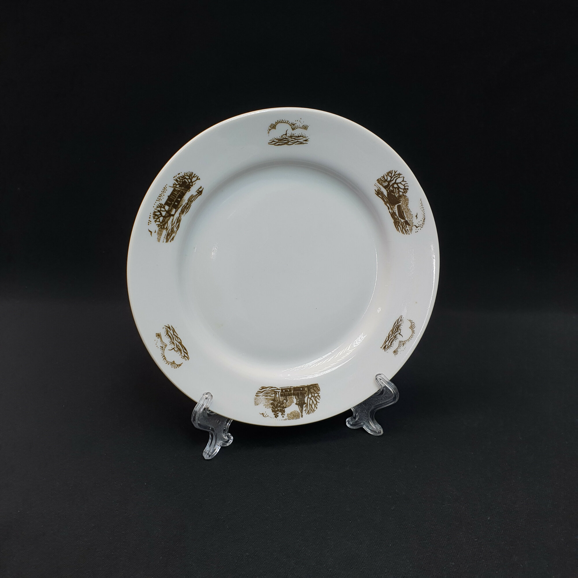 Винтажная десертная тарелка Пролетарий, фарфор деколь 175 мм, СССР