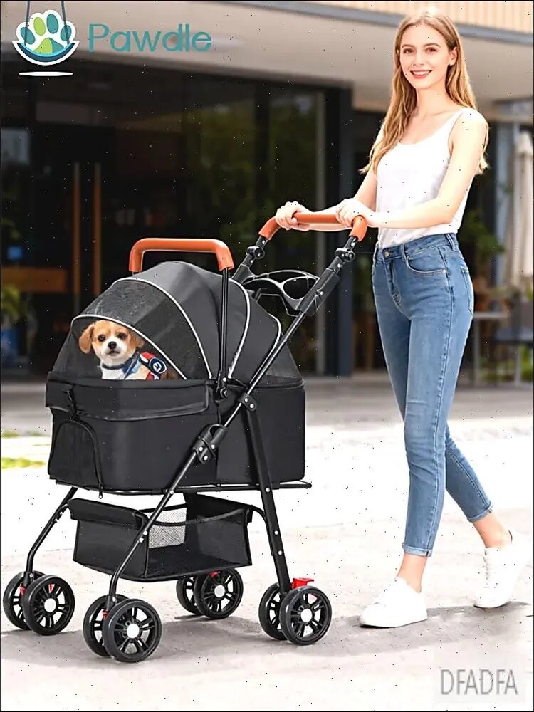 Коляска для перевозки животных, Маленькие коляски для домашних животных, собак, кошек , для прогулок, легкие, складные, Максимальная нагрузка 15 кг