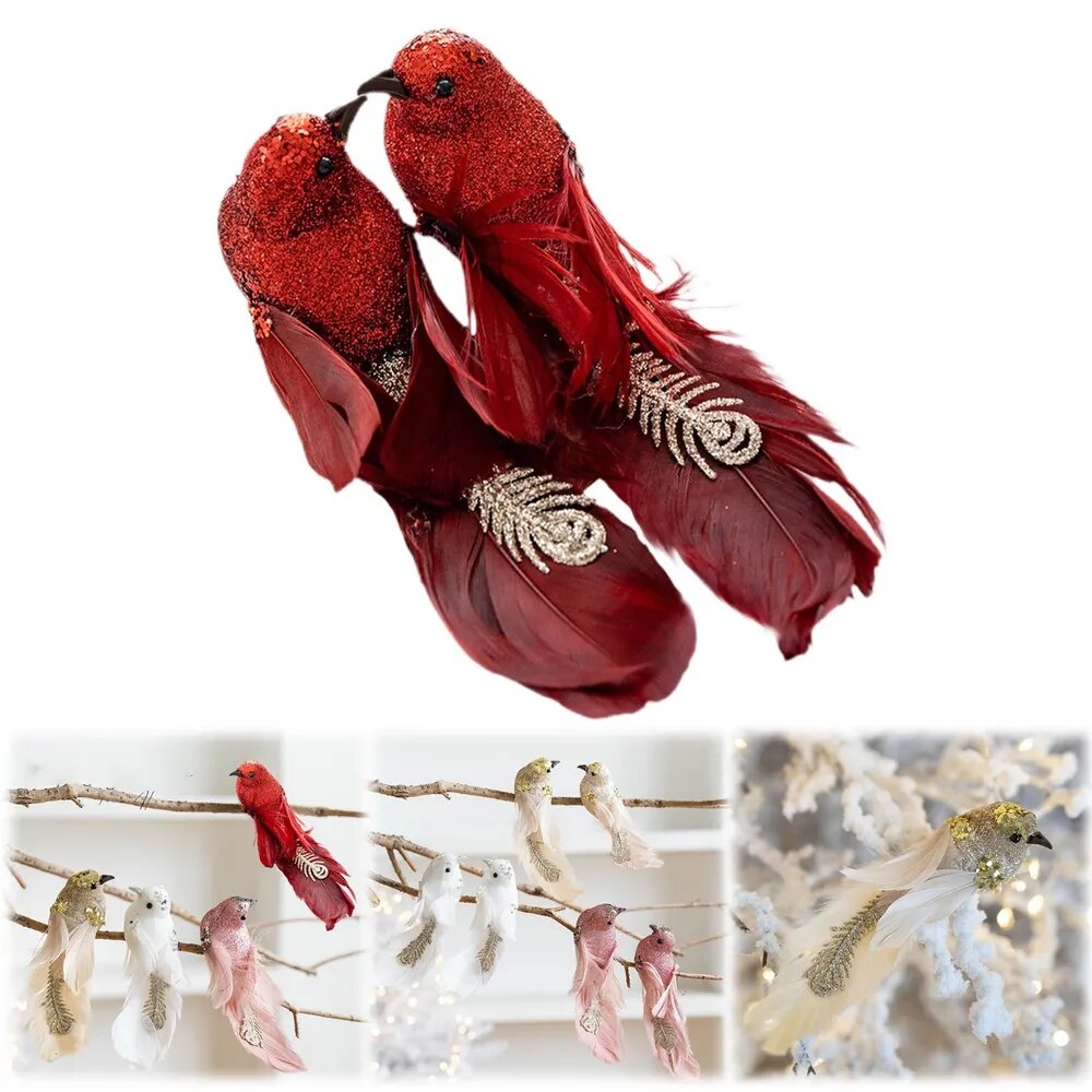 Имитация украшения птицы, поролоновые перья, 2 шт./компл, рождественские поделки ручной работы, украшение домашнего сада