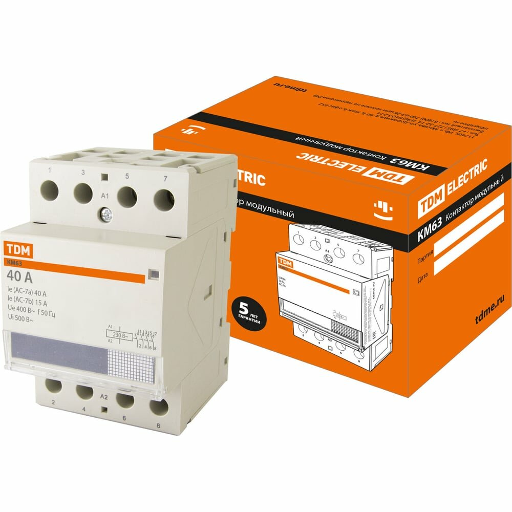 Модульный контактор TDM ELECTRIC КМ63/4-40