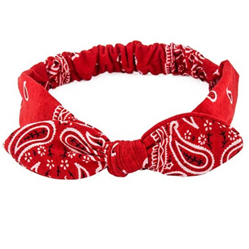 Красная повязка на голову с бантом Boho, S2-Red