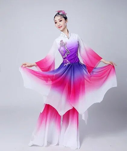 Китайский танцевальный костюм Янко из шифона Bueifet 4XL, as picture