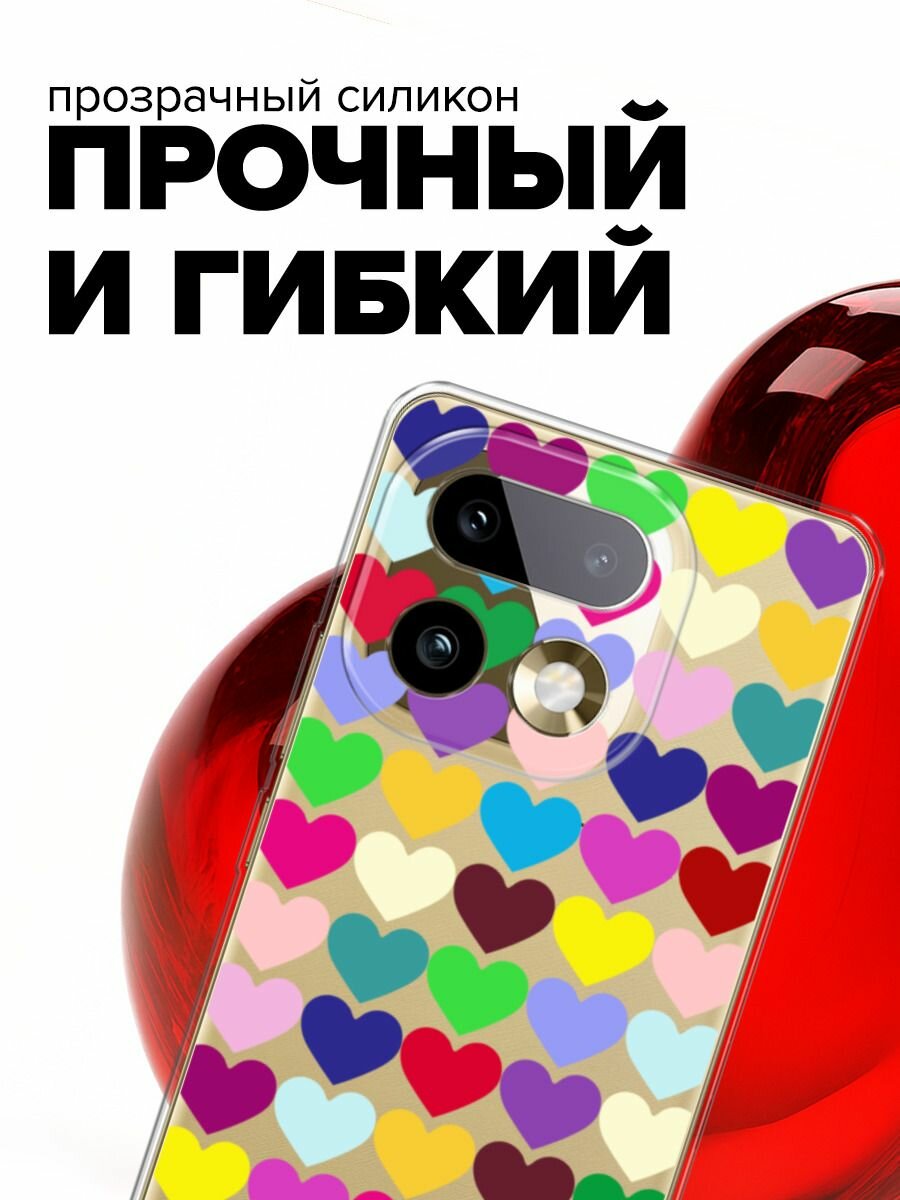 Чехол на Realme 16 Pro+ / Реалми 16 Про+ с принтом Разные сердца — фото 1