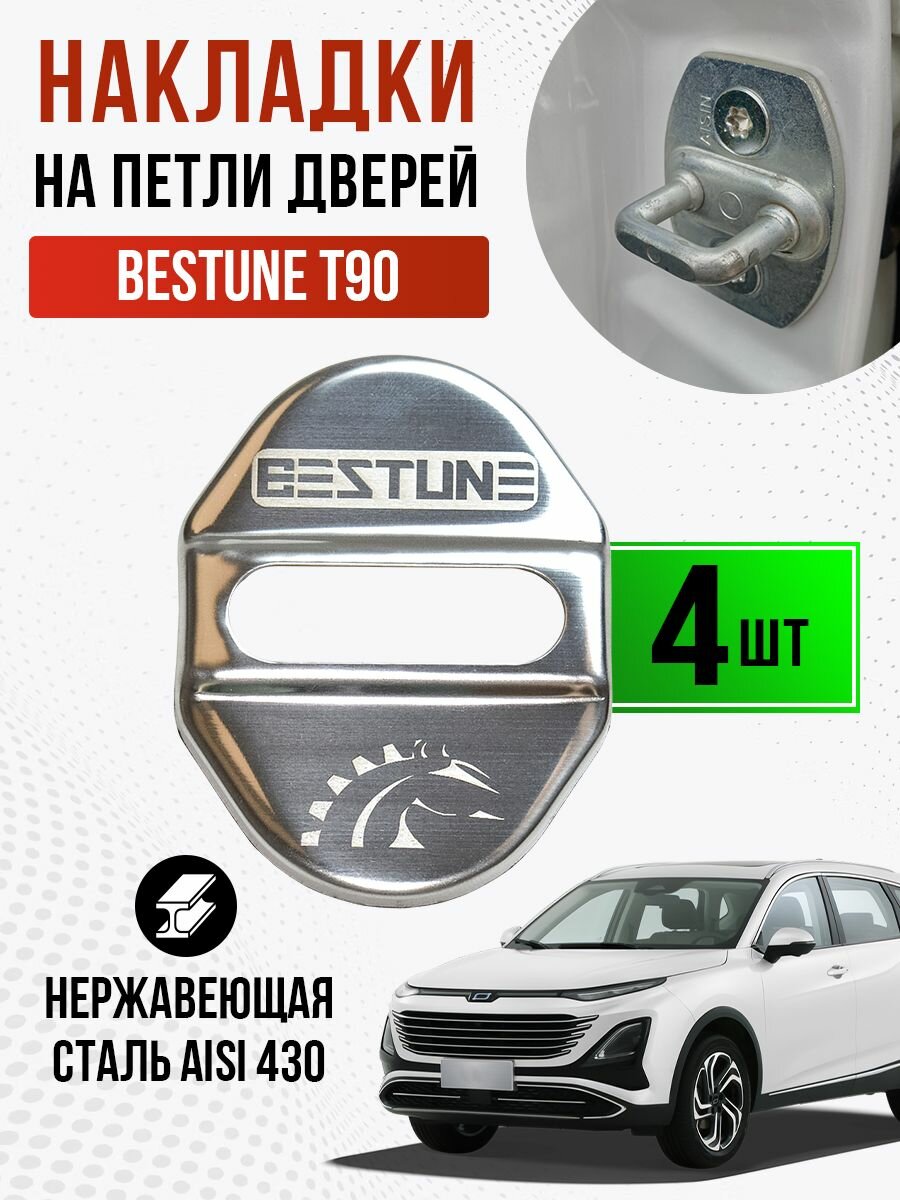 Защитные накладки на петли замков дверей Бестюн T90 / Bestune T90 (2024-2026)