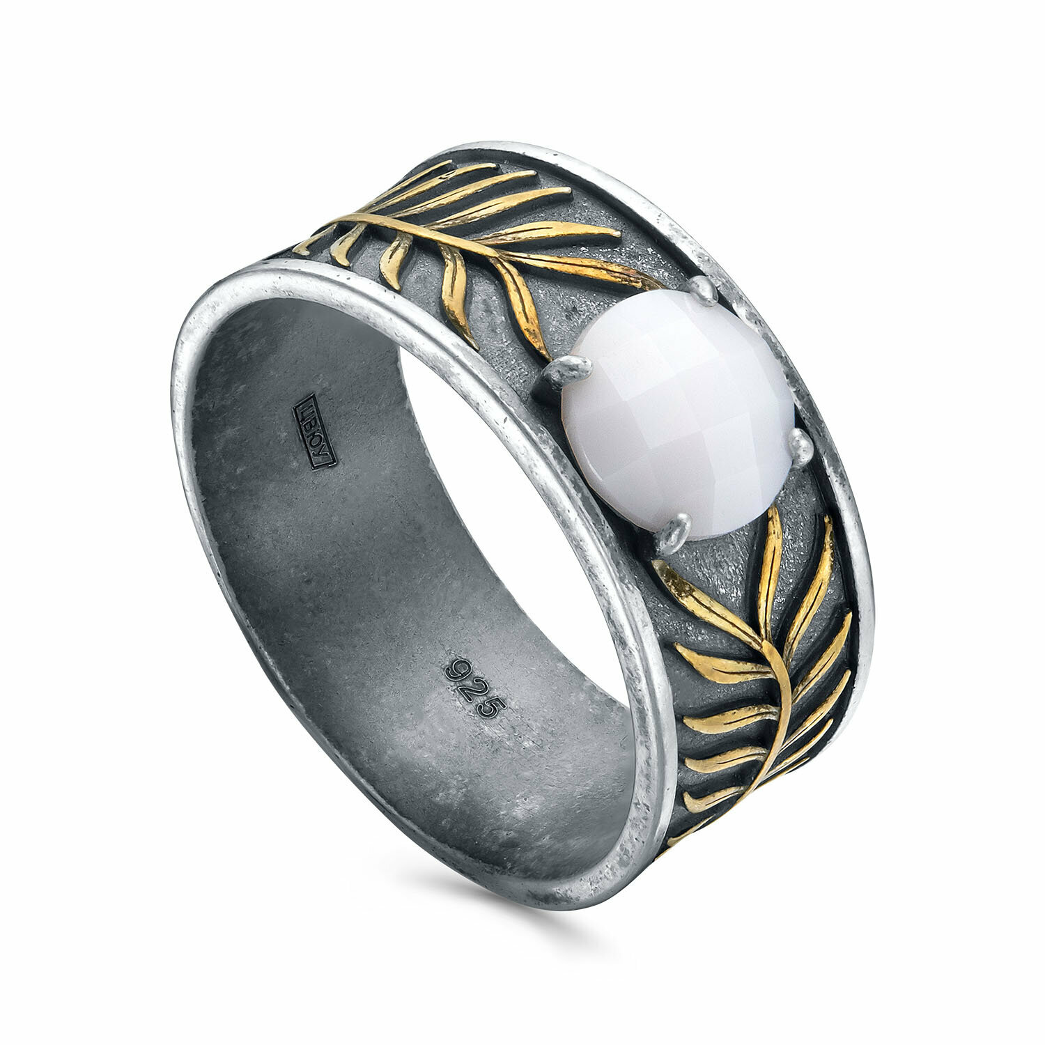 Кольцо, серебро, 925 проба, алпанит