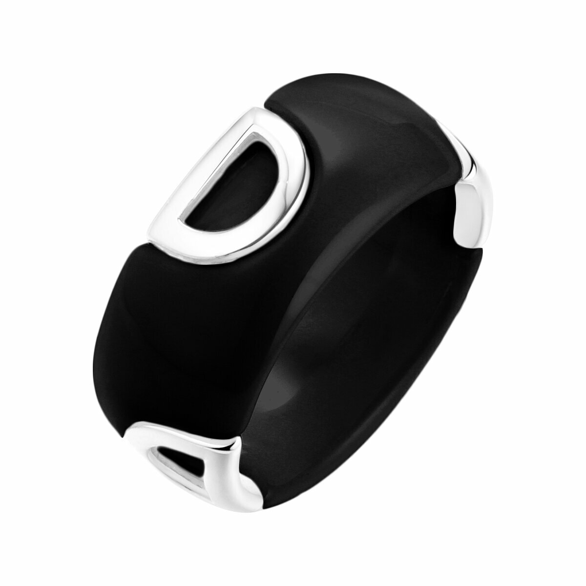 Кольцо, серебро, 925 проба, керамика