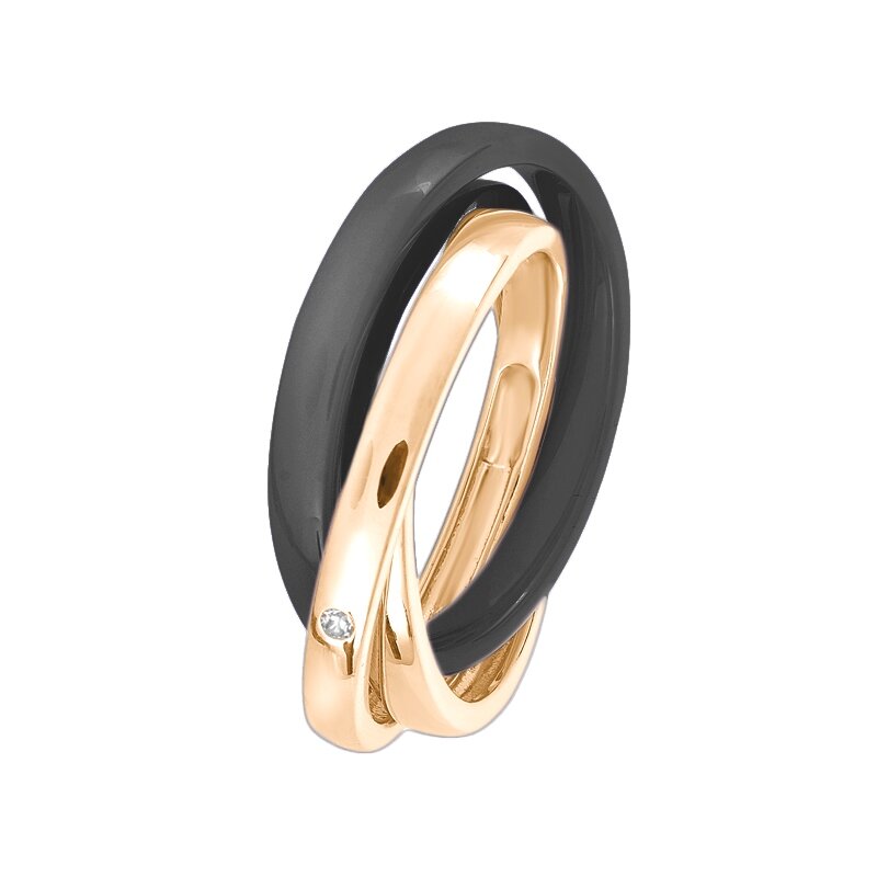 Кольцо, серебро, 925 проба, фианит, керамика