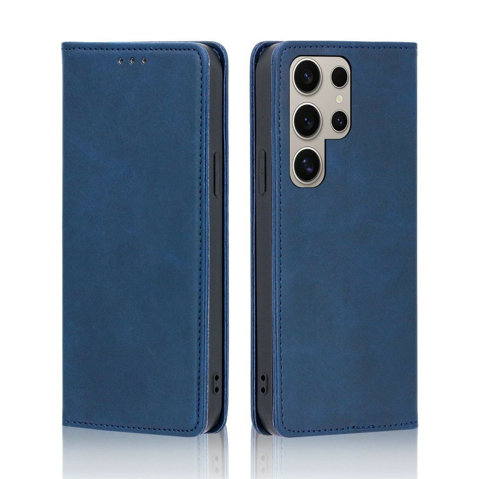 Чехол-книжка MyPads для Samsung Galaxy S24 Ultra синий PU кожа защита экрана