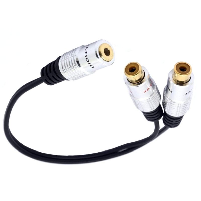 Позолоченный корпус компьютерного адаптера аудиокабель lotus cable RCA female на 2 разъема RCA female
