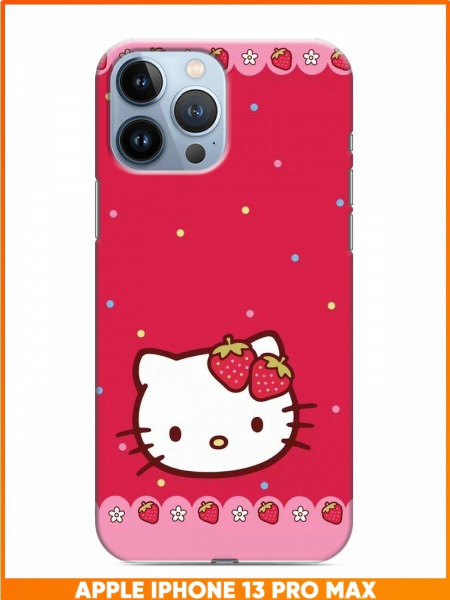 Чехол для Iphone 13 Pro Max с принтом для девочек с Хеллоу Китти (Айфон 13 Про Макс)