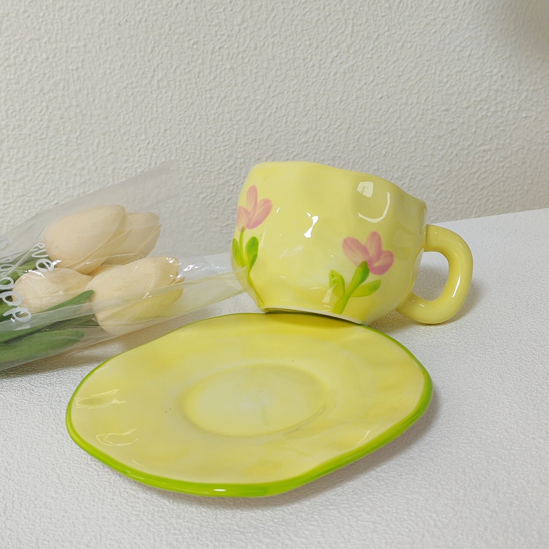 Керамическая кружка с ручной росписью в виде сердца, кофейная чашка нестандартной формы, милая чашка для завтрака, чашка для воды.