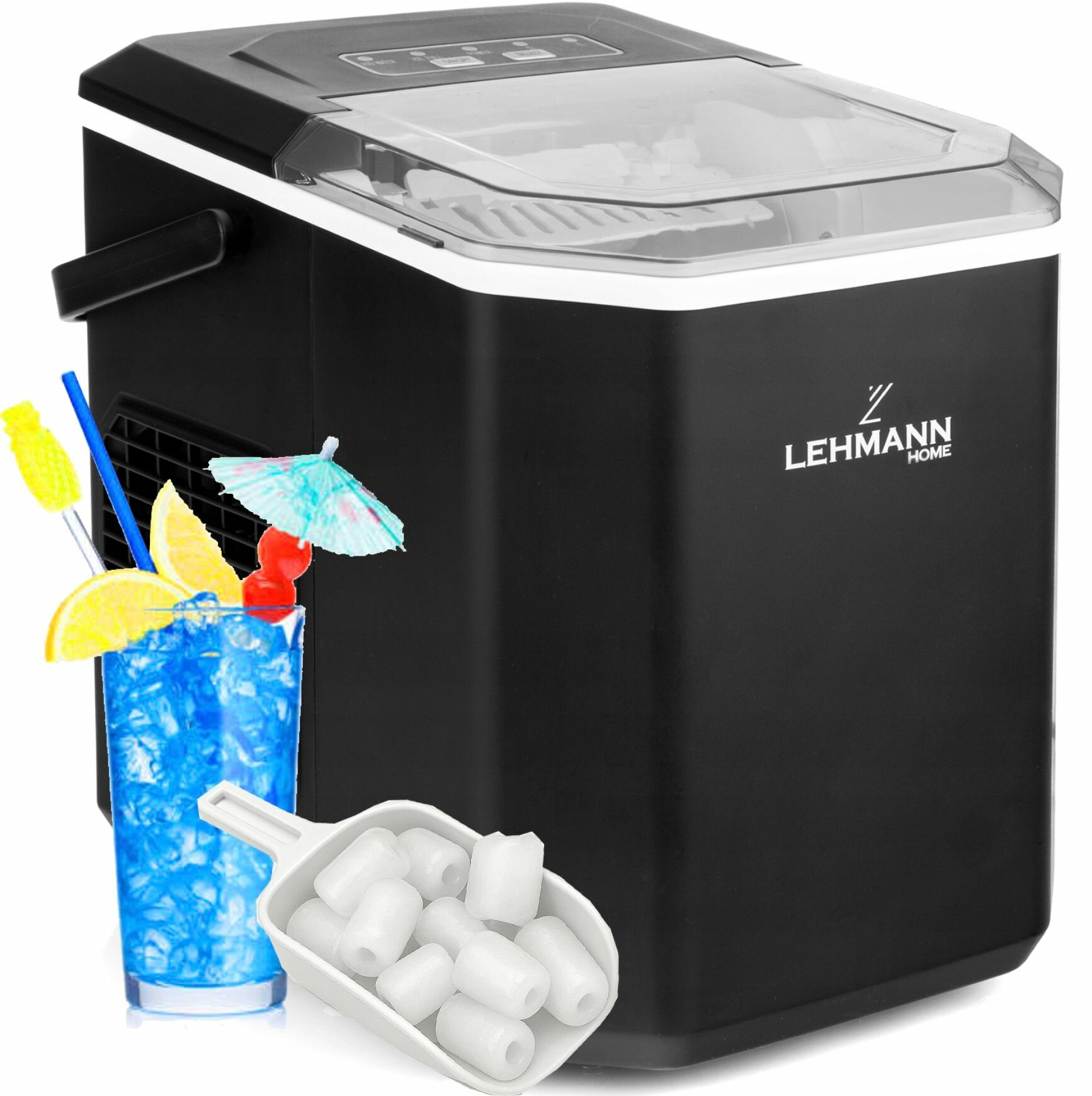 Льдогенератор Lehmann, производительность 12 кг в день, быстрый, эффективный, простой в использовании, со светодиодной подсветкой