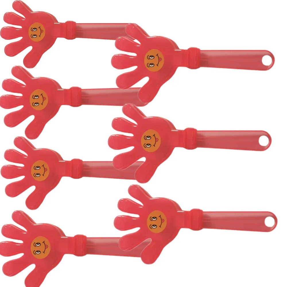 Набор для болельщиков реквизит в виде хлопушки со смайликами, подходит для концертов и футбольных матчей, длина 28 см, упаковка из 3 штук, красный цвет.