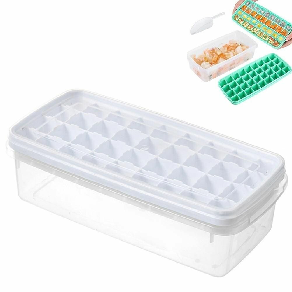 Форма для льда силиконовая с крышкой на 36 ячеек, для заморозки кубиков льда