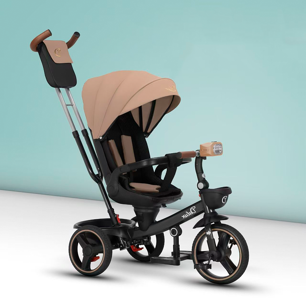 Детский трехколесный велосипед BREND LUXMOM ORIGINAL 3199, цвет коричневый, световое и звуковое сопровождение