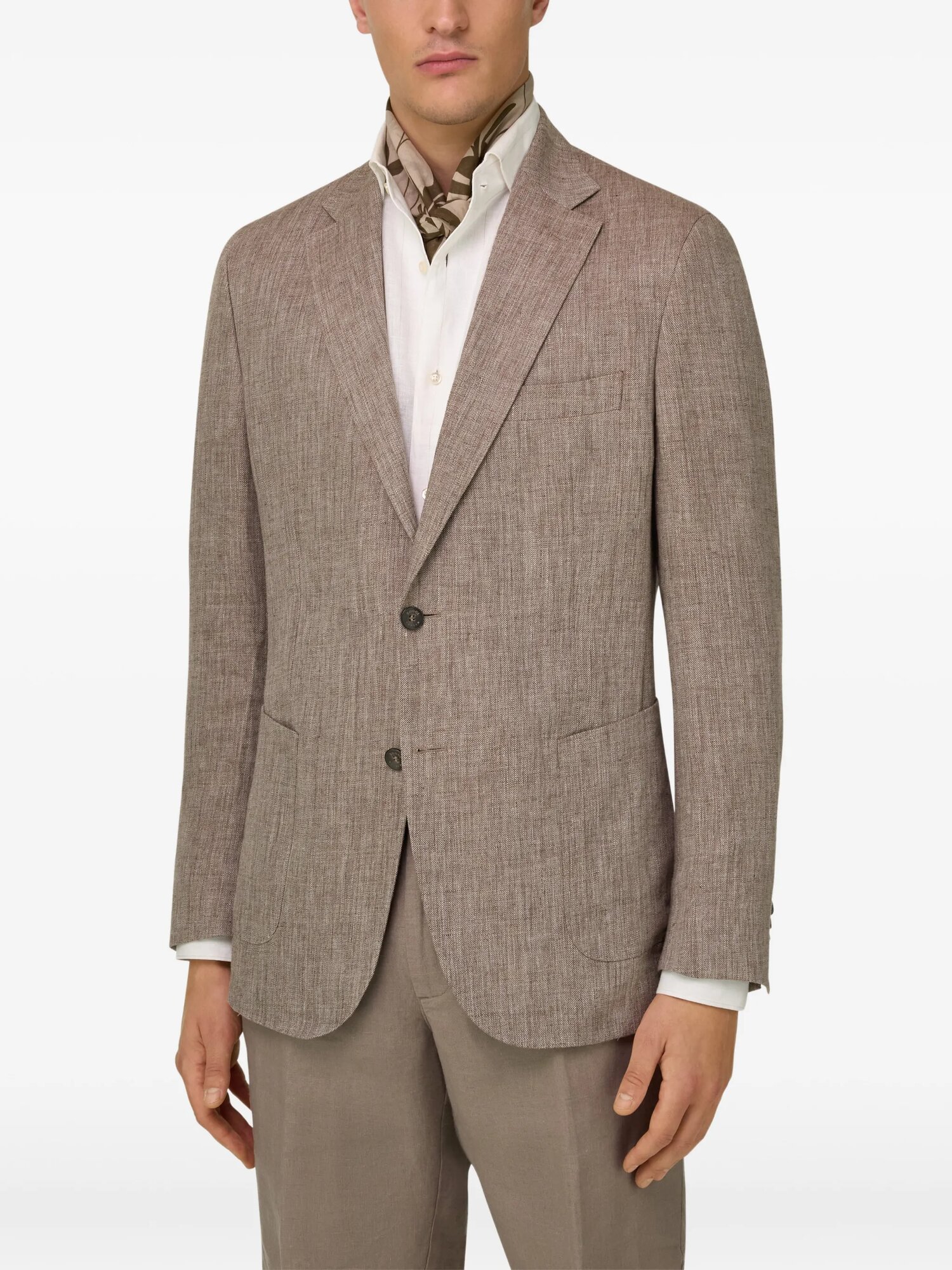 Пиджак Boggi Milano Single-breasted linen blazer, размер 48, разноцветный — фото 1