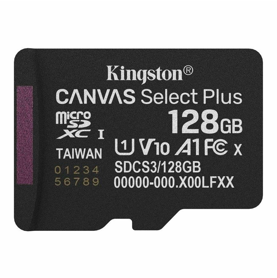 Флеш карта KINGSTON microSDXC 128GB Canvas Select Plus V10 A1, без адаптера (SDCS3/128GBSP)