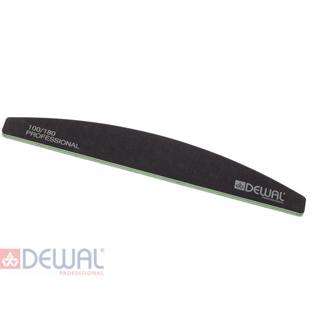 Пилка Dewal Professional для ногтей , улыбка черная , 100/180 , 18 см 9100620k