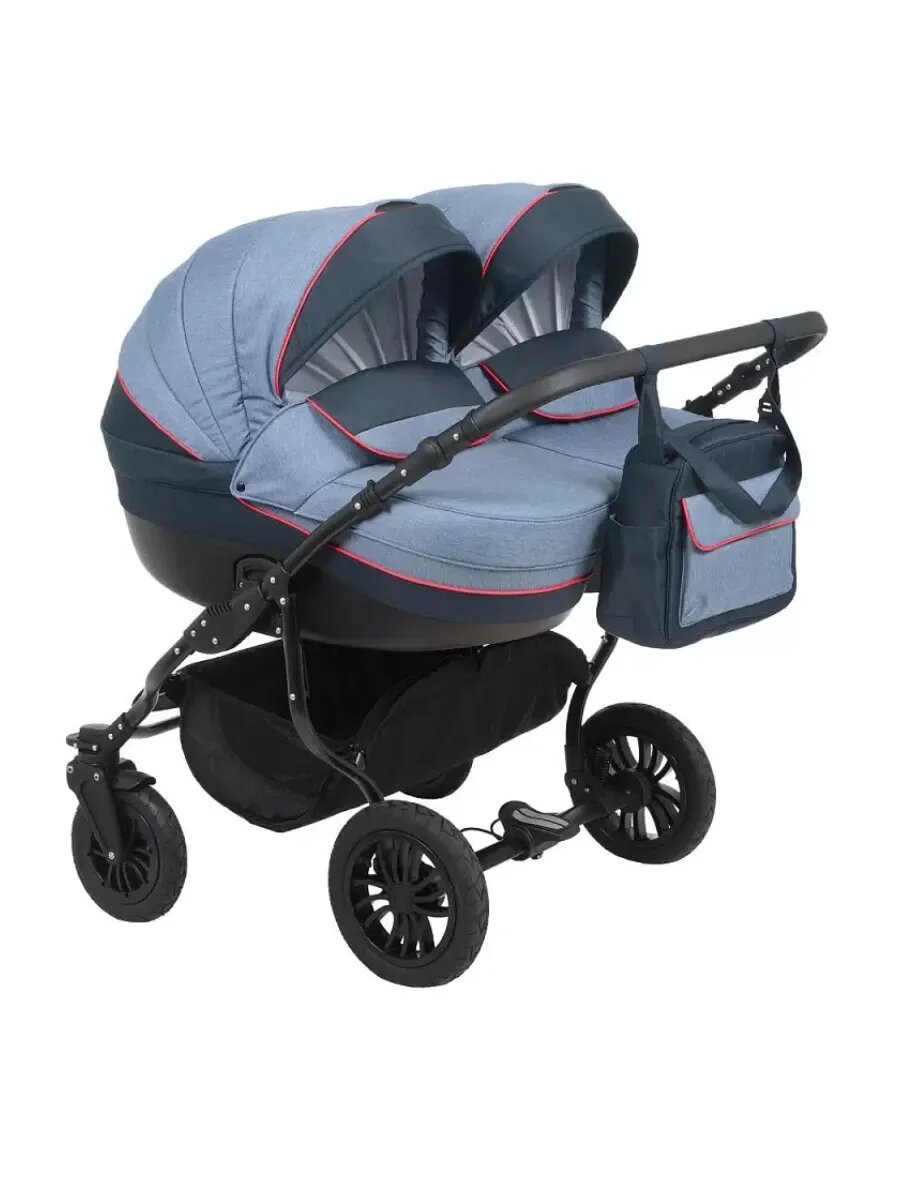 Коляска 2 в 1 Glory "Piccolo Duo New", для двойни стильная универсальная