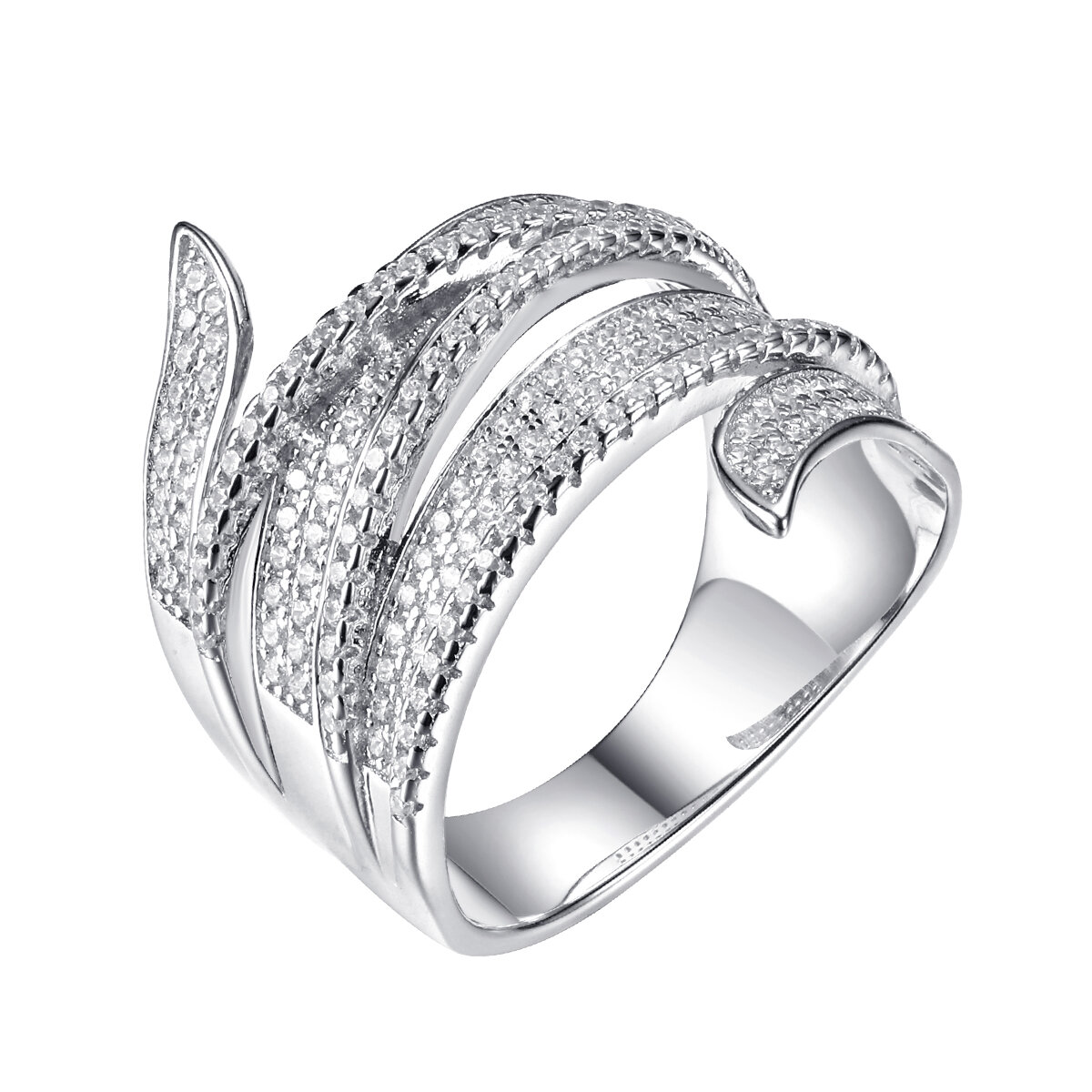 Кольцо, серебро, 925 проба, фианит