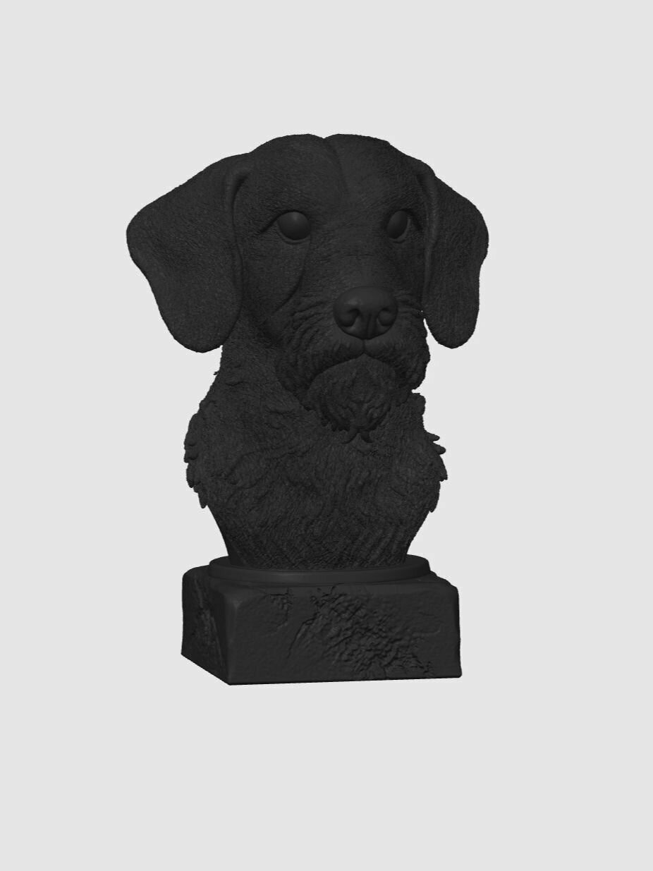 Эксклюзив! Бюст Жесткошерстной Таксы (10см, черный) - Верный друг, подарок, талисман