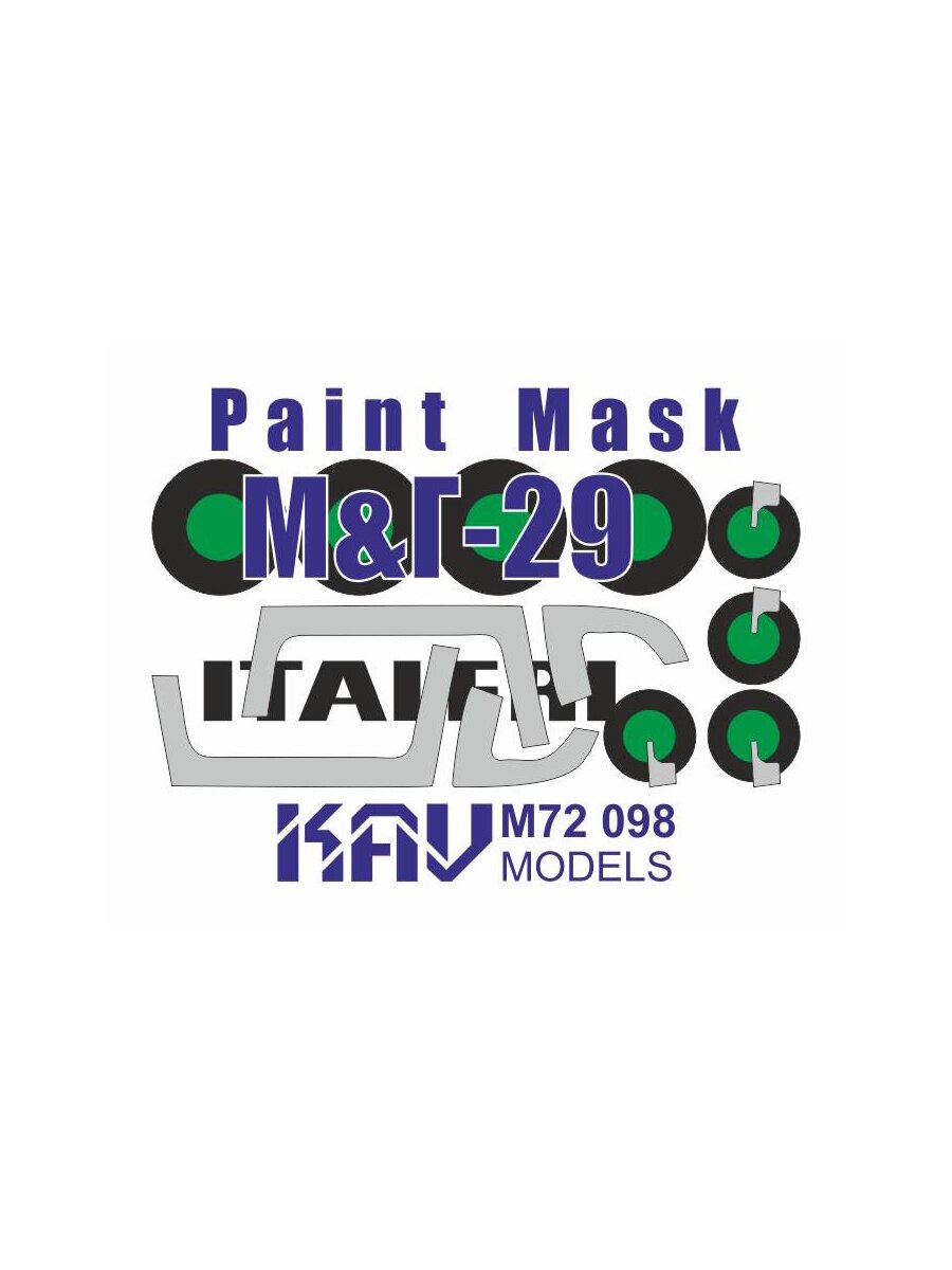 Окрасочная маска на остекление М&Г-29 (Italeri) 1:72 KAV M72 098