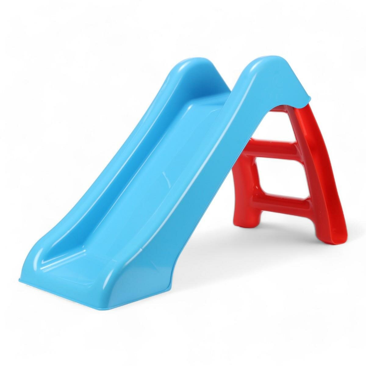 Детская горка 70 см, голубой/красный, пластиковая, безопасная и устойчивое