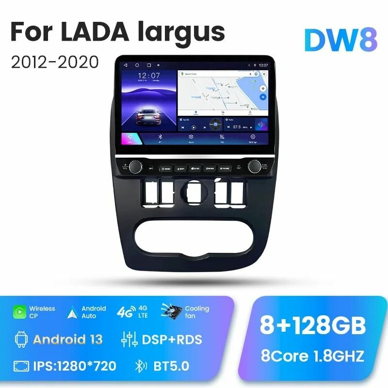 Speed SNAVI Для Lada Largus 2012-2020 Год 8+128GB Автомагнитола С 10.1 Дюймов Экран Carplay 2 Din Магнитола