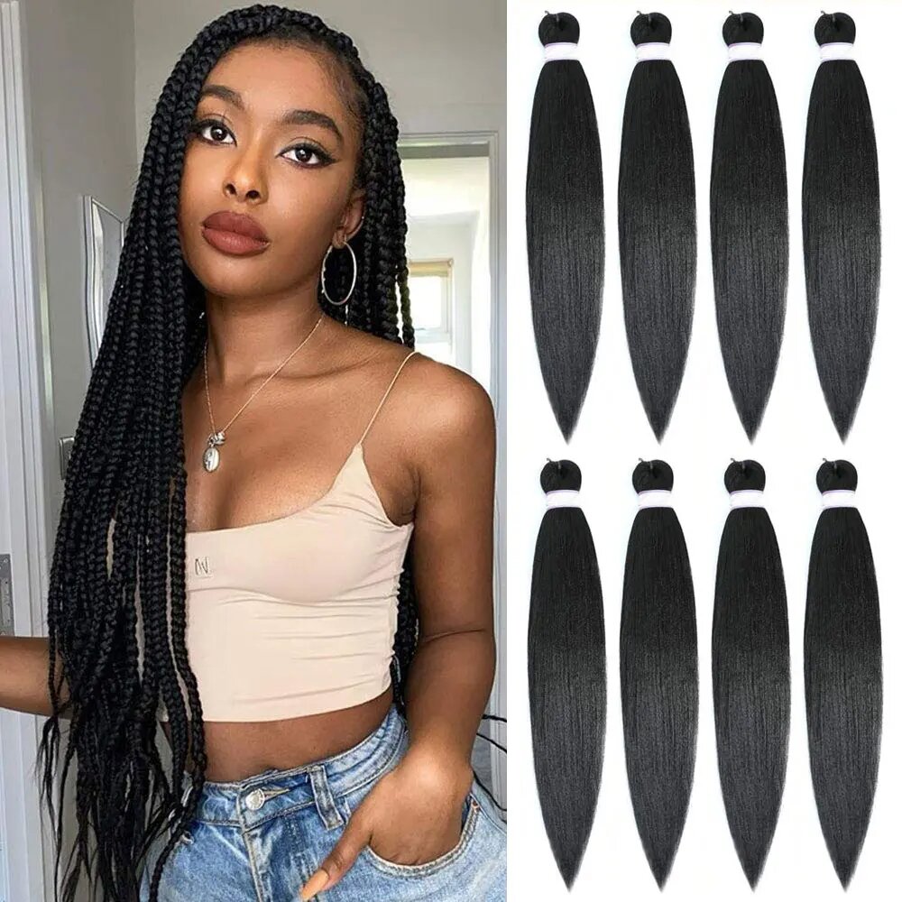 Синтетические волосы Colorful Girl омбре 26 дюймов для плетения 26inch, 8Packs, 1B