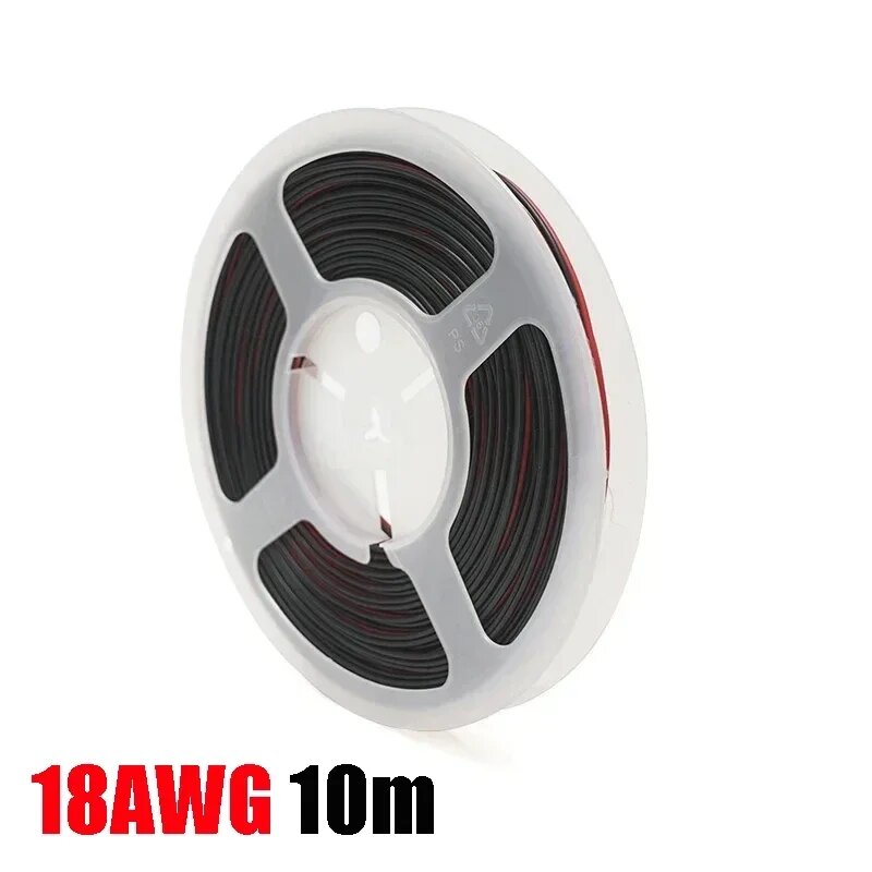 Электрический кабель DelightFire 2-жильный 12В 22/20/18 AWG красный-черный 18AWG Red Black