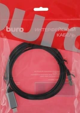 Кабель Buro USB Type-C m RJ-45 m, 2 м, черный (BU-USB-C-LAN1000-2M)