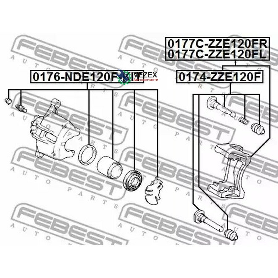 FEBEST 0177CZZE120FR скоба суппорта тормозного переднего правого!\ Toyota Corolla CDE120 01-07