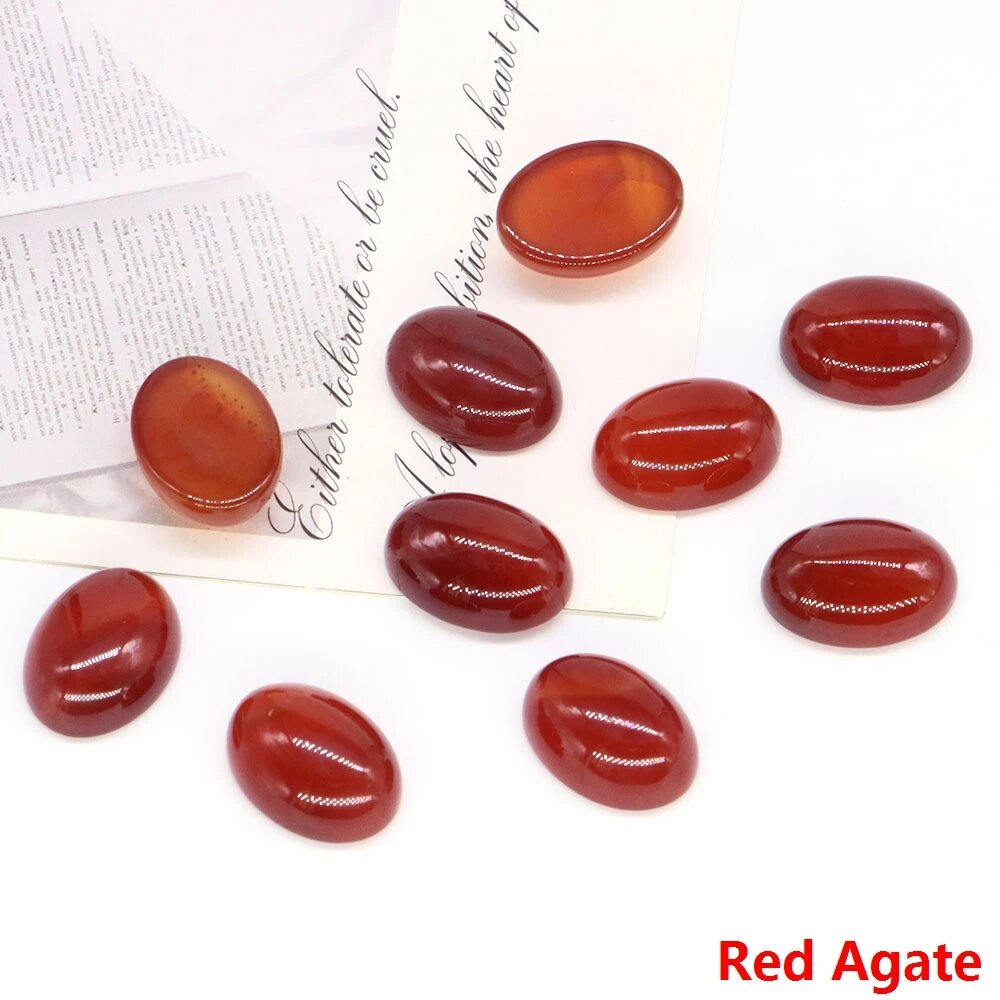 Кабошон черный камень 13x18 мм Красный, 5pcs, Red Agate