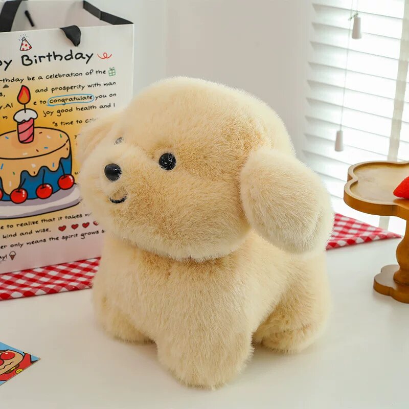 Мини-золотистый ретривер плюшевая игрушка - 30 см, премиум мягкая ткань, натуральный цвет, уютное объятие, вес 0.45 кг